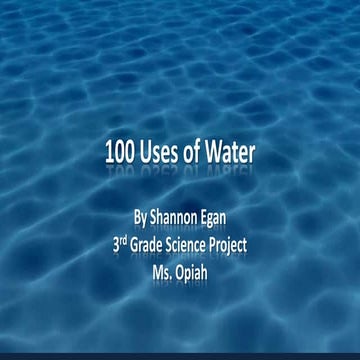 100 uses of water | PPTX