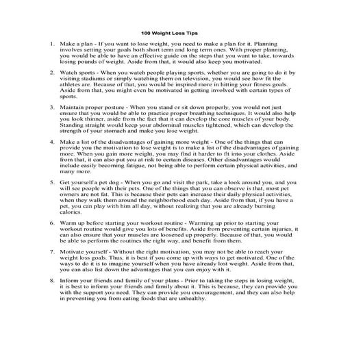 100 weight loss tips | PDF