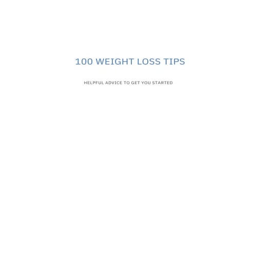 100+ Weight Loss Tips | PDF