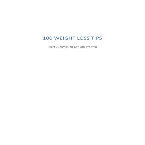 100 Effective and Proven Weight Loss Tips for Success | PDF