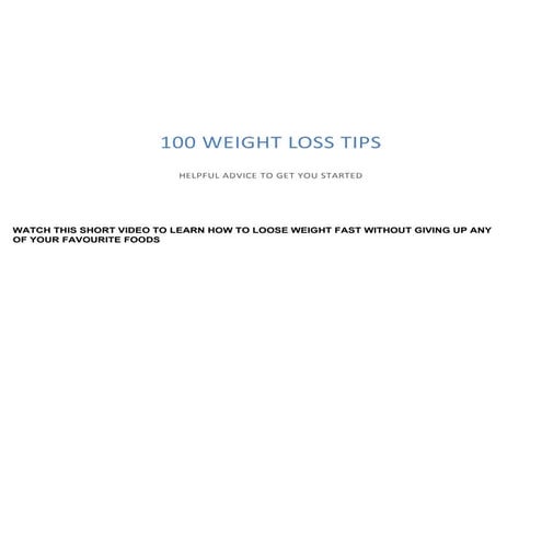 100 weight loss_tips | PDF