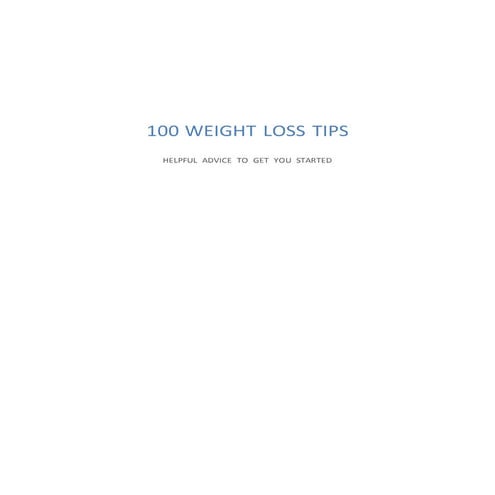 100 weight loss_tips get your diet plan | PDF