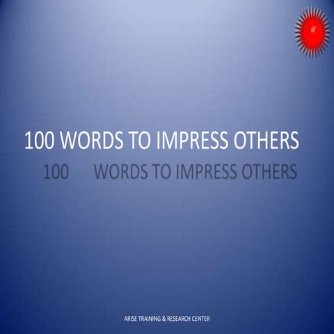 100 words to impress others | PPSX