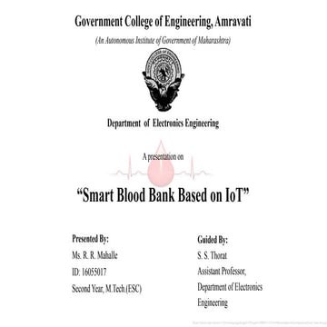 Smart Blood Bank System Based on IoT | PPTX