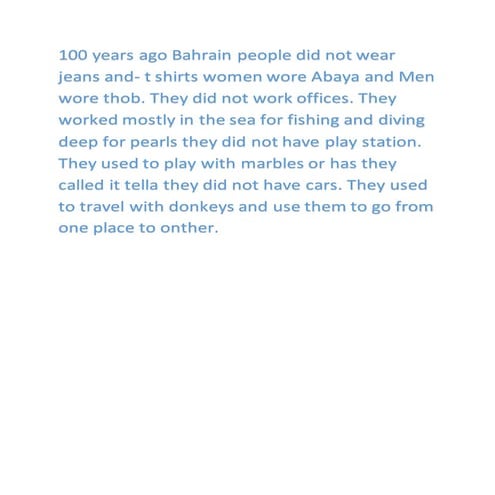 Bahrain 100 years ago | DOCX