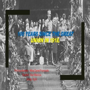 100 years since the great union in 1918 | PPTX