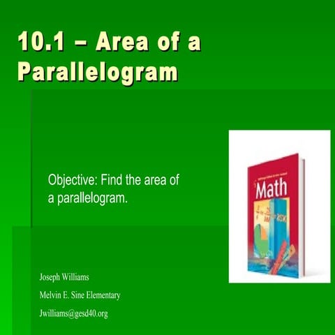 10-1 - Area of a Parallelogram | PPT