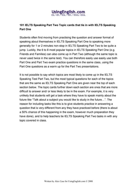 Topic for speaking b1.student.doc lien | PDF