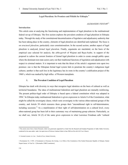 Legal History and customary law in Ethiopia | PDF