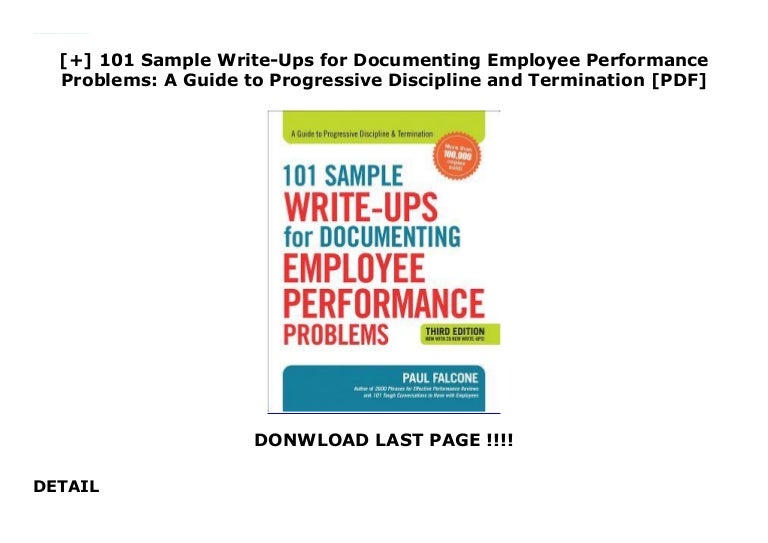 101 Sample Write-Ups for Documenting Employee Performance Problem…