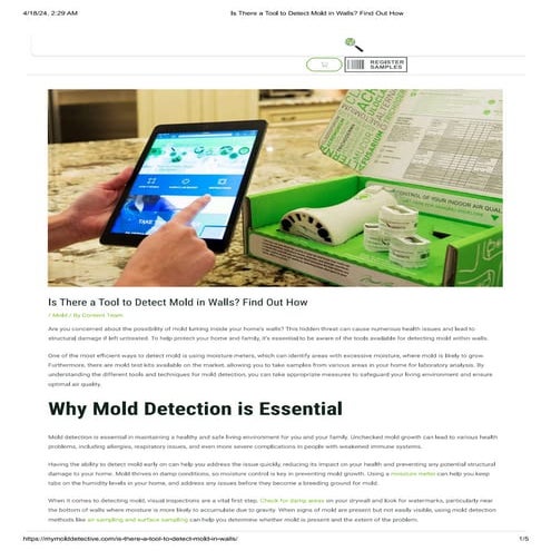 Is There a Tool to Detect Mold in Walls? Find Out How | PDF