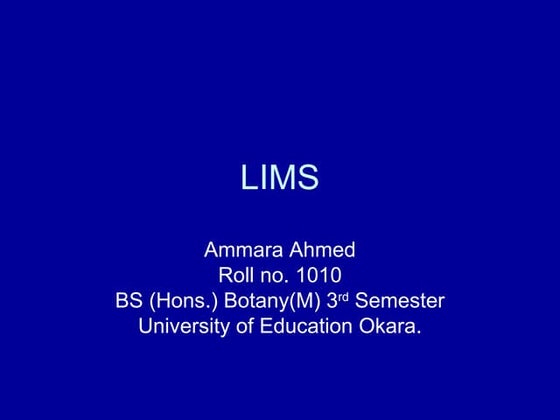 Laboratory information management system (LIMS) | PPTX | Operating Systems | Computer Software ...