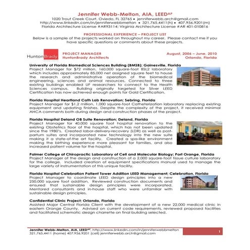 101014 Melton Jennifer Project List | PDF