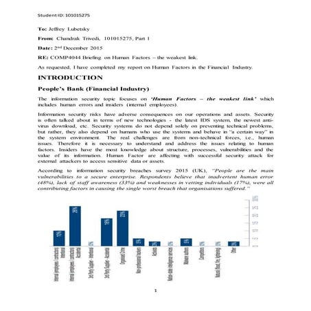 Report on Human factor in the financial industry | DOCX