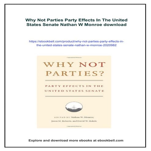 Why Not Parties Party Effects In The United States Senate Nathan W ...