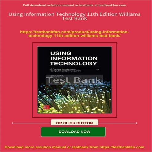 All chapter download Using Information Technology 11th Edition Williams ...