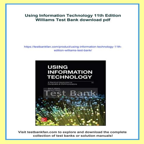 Using Information Technology 11th Edition Williams Test Bank | PDF