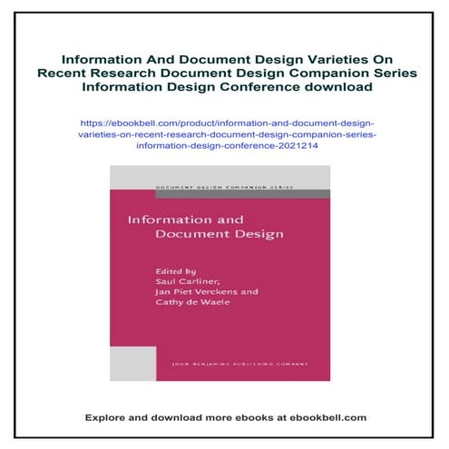 Information And Document Design Varieties On Recent Research Document ...