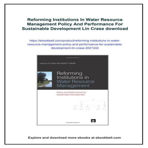 Reforming Institutions In Water Resource Management Policy And ...
