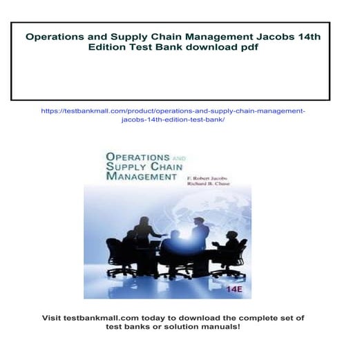 Operations and Supply Chain Management Jacobs 14th Edition Test Bank | PDF