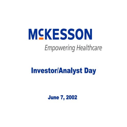 McKesson Investor/Analyst Day | PDF