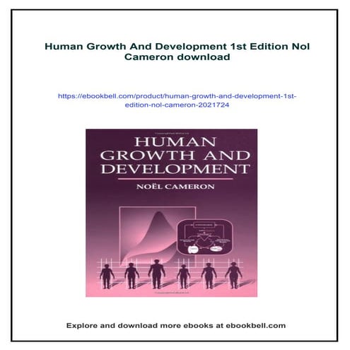 Human Growth And Development 1st Edition Nol Cameron | PDF