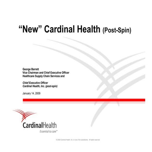 New" Cardinal Health presentation | PDF