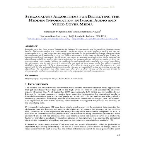 Steganalysis Algorithms For Detecting The Hidden Information In Image