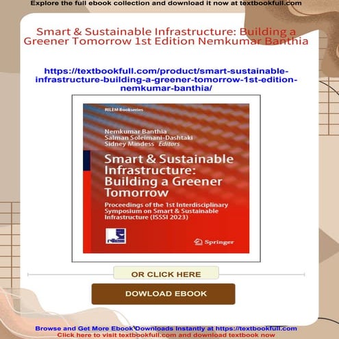 Smart & Sustainable Infrastructure: Building a Greener Tomorrow 1st ...