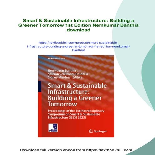 Smart & Sustainable Infrastructure: Building a Greener Tomorrow 1st ...