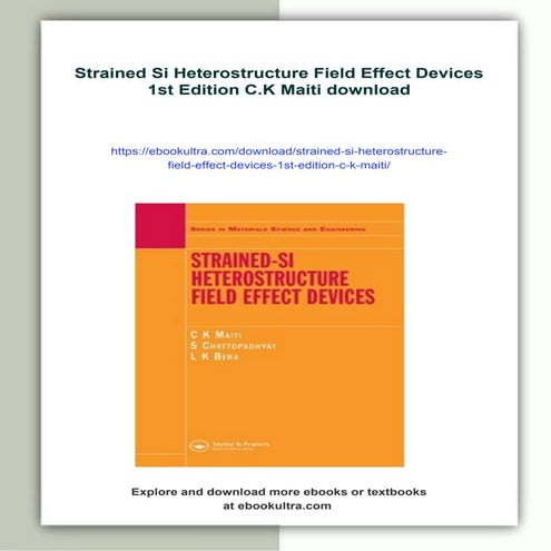 Strained Si Heterostructure Field Effect Devices 1st Edition C.K Maiti | PDF