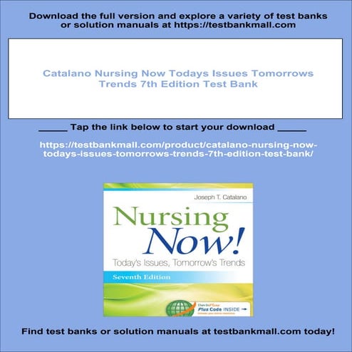 Catalano Nursing Now Todays Issues Tomorrows Trends 7th Edition Test ...