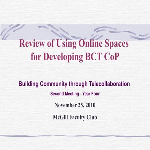 BCT CoP Activities | PPT