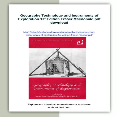 Geography Technology and Instruments of Exploration 1st Edition Fraser ...