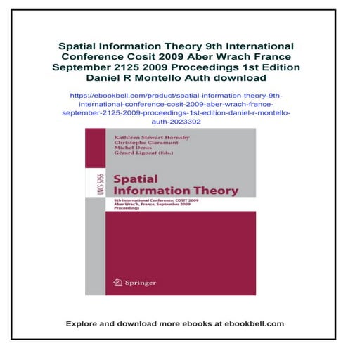 Spatial Information Theory 9th International Conference Cosit 2009 Aber ...
