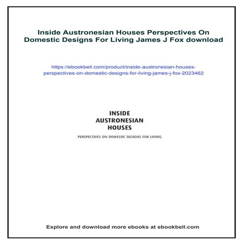 Inside Austronesian Houses Perspectives On Domestic Designs For Living ...