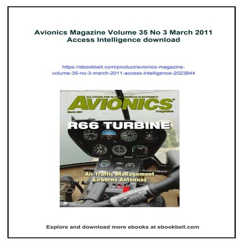 Avionics Magazine Volume 35 No 3 March 2011 Access Intelligence | PDF