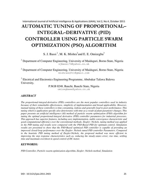 Ziegler Nichols Method for PID Controller Tuning | PPT