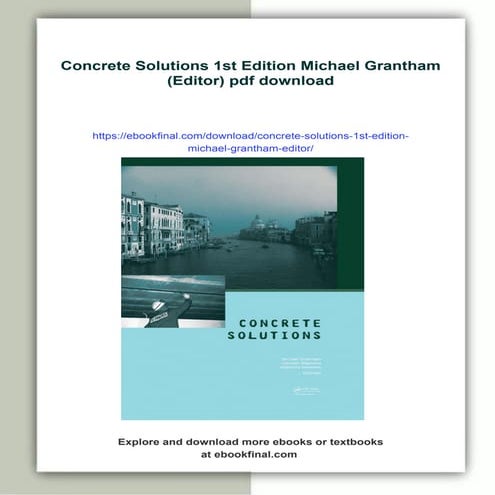 Concrete Solutions 1st Edition Michael Grantham (Editor) | PDF