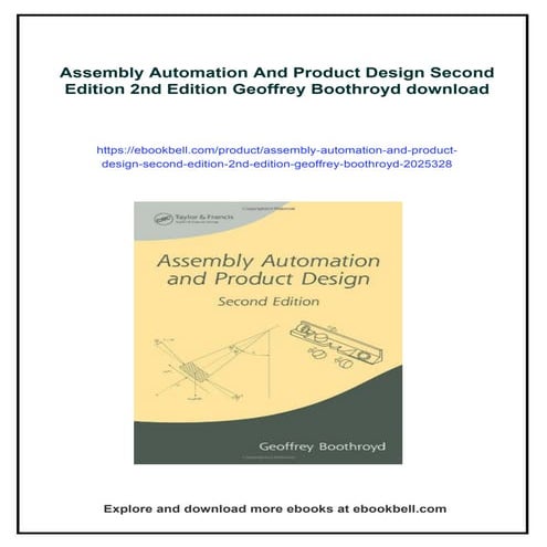 Assembly Automation And Product Design Second Edition 2nd Edition ...