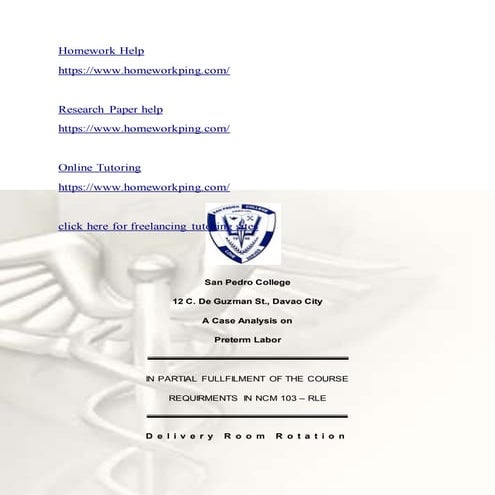 101300563 preterm-labor-case-study | DOCX