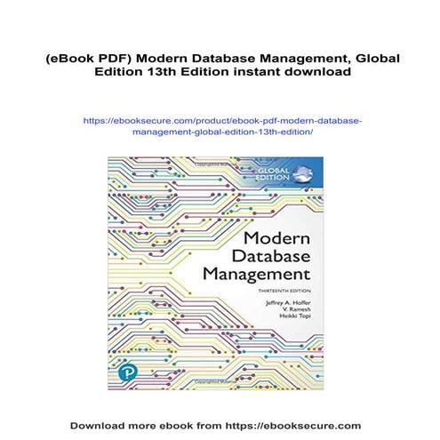 (eBook PDF) Modern Database Management, Global Edition 13th Edition | PDF