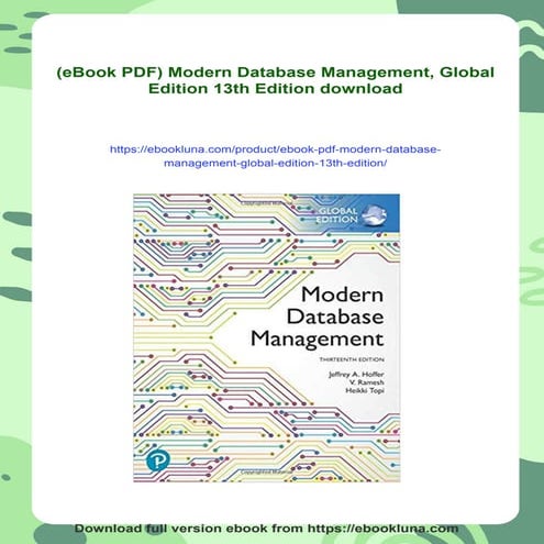 (eBook PDF) Modern Database Management, Global Edition 13th Edition | PDF