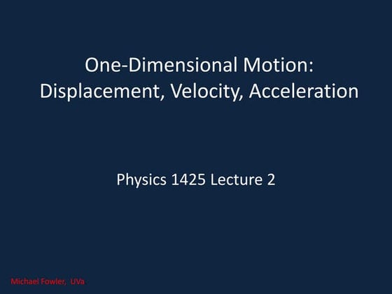 03 kinematics in one dimension | PPT | Physics | Science