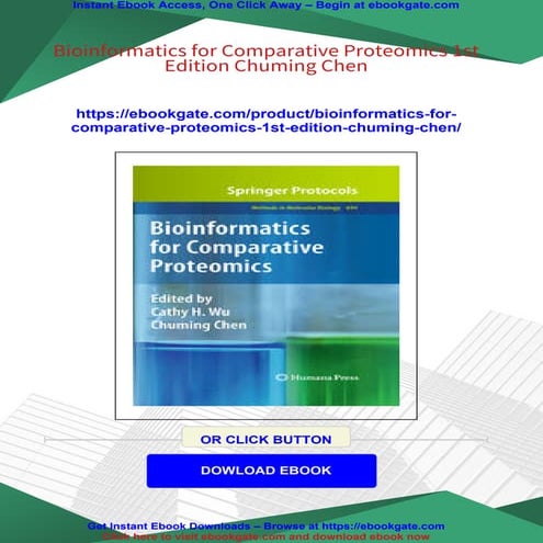 Bioinformatics for Comparative Proteomics 1st Edition Chuming Chen | PDF