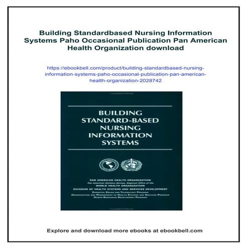 Building Standardbased Nursing Information Systems Paho Occasional Publication Pan American ...