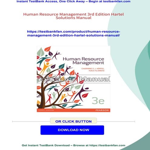 Human Resource Management 3rd Edition Hartel Solutions Manual | PDF