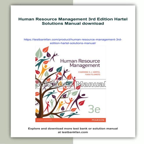 Human Resource Management 3rd Edition Hartel Solutions Manual | PDF