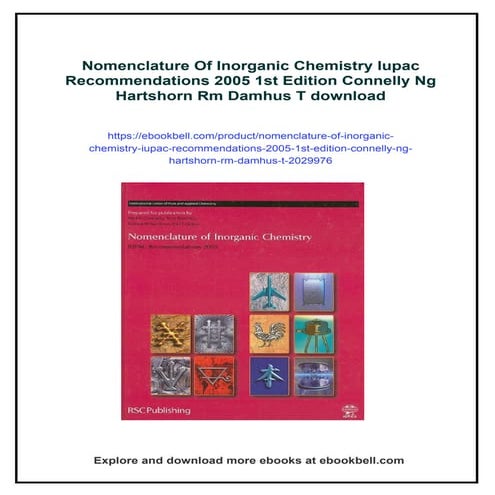 Nomenclature Of Inorganic Chemistry Iupac Recommendations 2005 1st ...