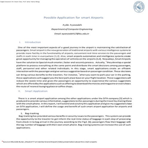 Possible Application for smart Airports | PDF